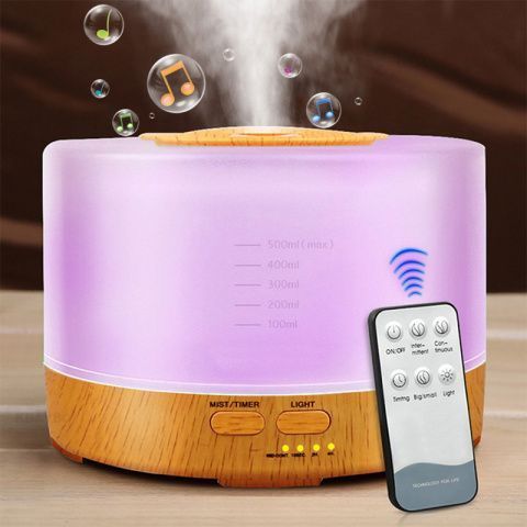 Aroma Humidifier with BlueTooth Speaker Wood Trim